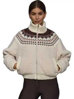 Carbon38 Fairisle Sherpa Jacket - Natural