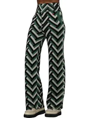 Perfect Moment Chalet Merino Wool Knitted Pant - Waffle Print - Green