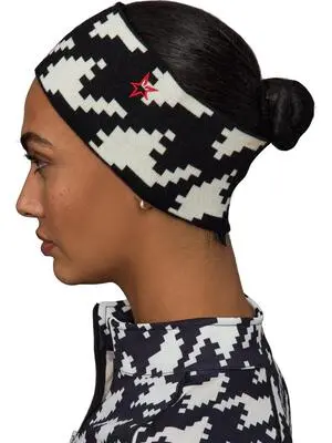 Perfect Moment Merino Wool Headband - B&w Houndstooth