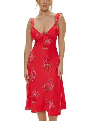 Victoria's Secret Aurora Satin Midi Dress - Floral