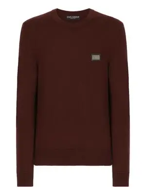 Dolce & Gabbana Wool And Cashmere Round-neck Sweater - Bordeaux