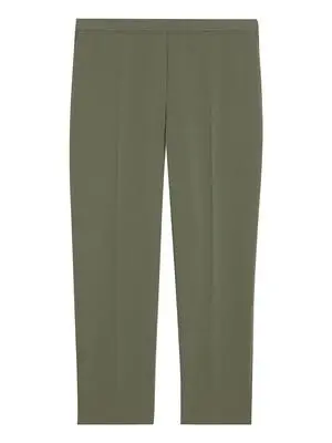 Theory Treeca Cropped Slim-leg Crepe Pants - Army Green