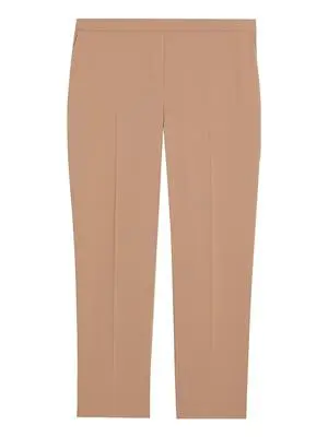 Theory Treeca Cropped Slim-leg Crepe Pants - Camel