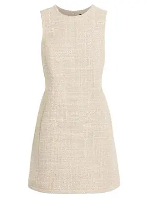 Theory Cotton-blend Tweed Mini Dress - Ecru