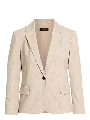 Theory Printed Ponte Blazer - Beige