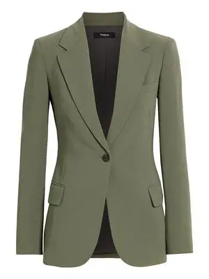 Theory Crepe Blazer - Army Green