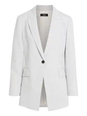 Theory Etiennette Wool-blend Twill Blazer - Light Gray