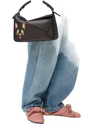 Loewe Futurist Cat Small Puzzle Bag - Dark Taupe