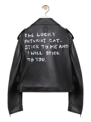Loewe Biker Jacket In Nappa Lambskin - Black