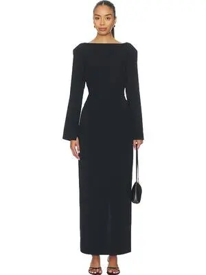 EAVES X Coco Norna Polished Crepe Maxi Dress - Black