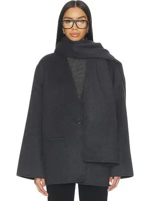 EAVES X Coco Ragni Wool Scarf Jacket - Charcoal