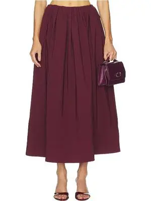 CAMILA COELHO Carina Midi Skirt - Oxblood