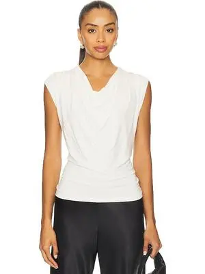 Vince Sleeveless Draped Cowl Neck Top - Gesso