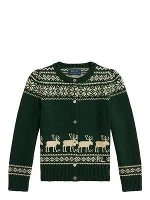 Polo Ralph Lauren Long Sleeve Intarsia Holiday Cardigan - Northwest Pine Multi