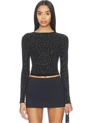 Free People Night Sky Long Sleeve Top - Black