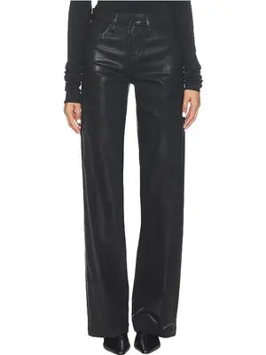 L'Agence Clayton High-rise Wide Leg Trousers - Noir Coated