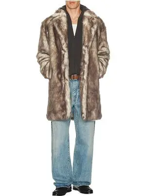 UNREAL FUR Denali Faux Fur Coat - Grey Natural