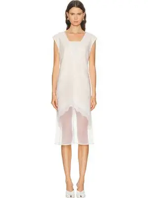 JIL SANDER V Neck Dress - Optic White