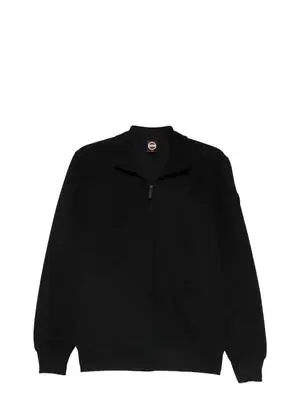 COLMAR Textured Knit Zip Up Sweatshirt - Black