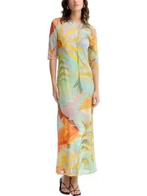 NEVER FULLY DRESSED Floral Print Maxi Dress - Blue