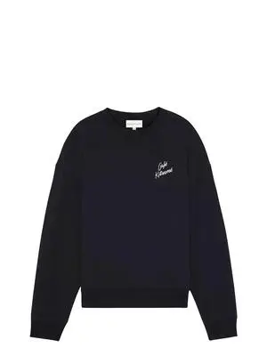 CAFÉ KITSUNÉ Logo-embroidered Sweatshirt - Black