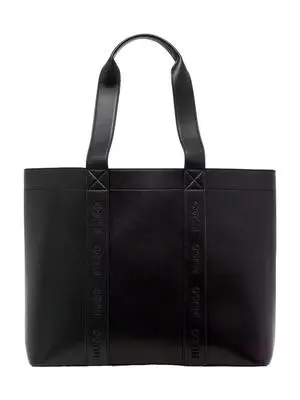 Hugo Logo-embossed Tote Bag - Black