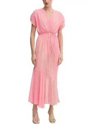 NEVER FULLY DRESSED Tie-detail Maxi Dress - Pink