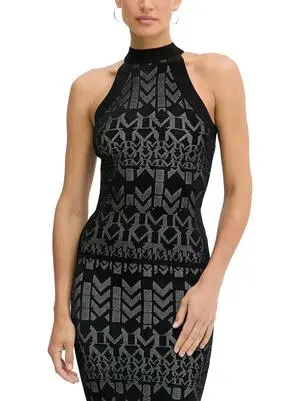 MARCIANO Geometric Halter Top - Black