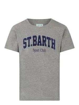 MC2 SAINT BARTH Logo-print Round-neck T-shirt - Grey