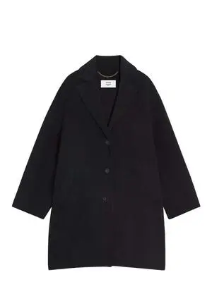 Maison Kitsuné Button Wool Coat - Black