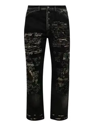 THUG CLUB Distressed Jeans - Black