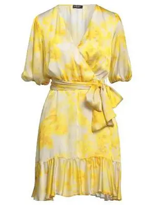 LIU •JO Mini Floral-print Flared Dress - Yellow