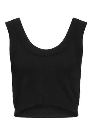 VICOLO Knitted Sleeveless Crop Top - Black