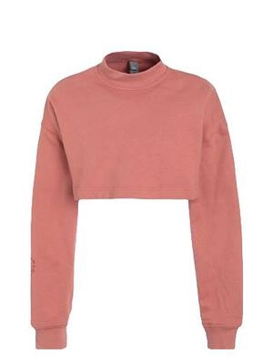 Adidas By Stella McCartney Cropped Sportswear Sweatshirt In Organic Cotton - Rust