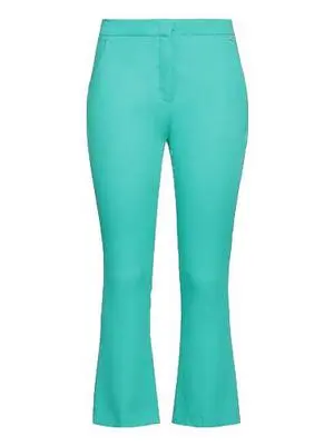 LIU •JO Flared Cropped Trousers - Green