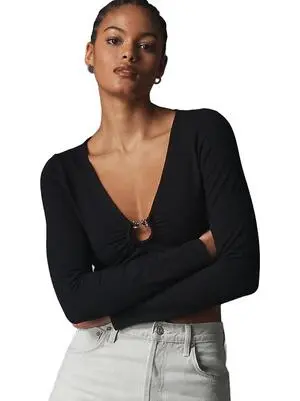 MAEVE Tack House Long-Sleeve Top