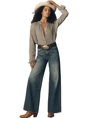 MOTHER The Ditcher Roller High-rise Wide-leg Jeans - Remember When