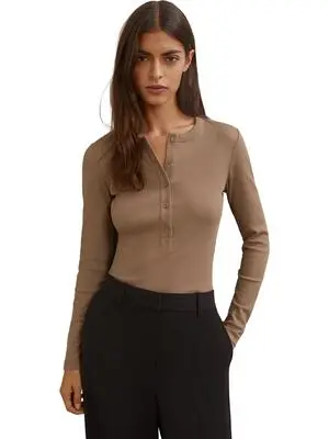 REISS Rina Stretch-Cotton Top