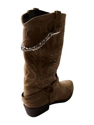 Free People Chain Boot Swag - Silver