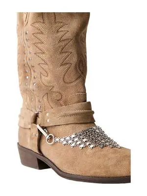 Free People Chainmail Bandana Boot Swag - Silver