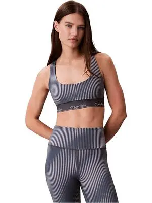 Calvin Klein Modern Sport Print Racerback Medium Impact Sports Bra - Turbulence Shimmering Stripe