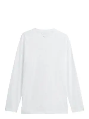 Adidas Y3 Graphic Long Sleeve Tee Shirt - Core White