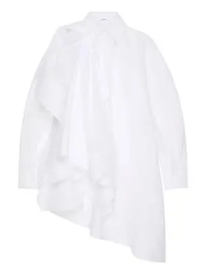 Givenchy Asymmetric Shirt Dress With Bow Detail - White