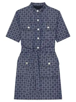 Givenchy Monogram 72 Denim Safari Dress - Denim Blue