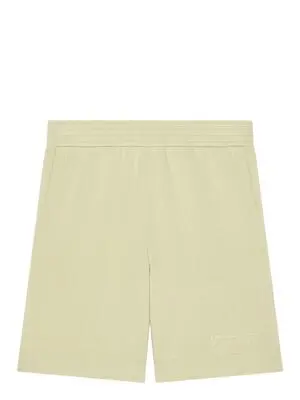 Givenchy Fleece Bermuda Shorts With Signature - Salvia