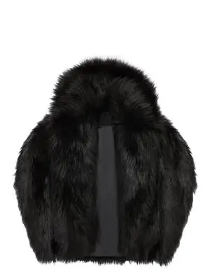 Givenchy Oversized Faux Fur Cape - Black