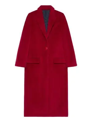 Givenchy Long Alpaca Wool Coat - Red Cherry