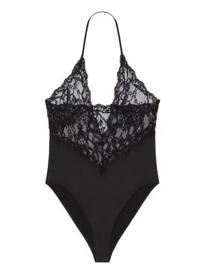 Givenchy Bodysuit In Chandelier Lace And Jersey - Black