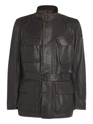 Belstaff Legacy Trialmaster Panther Leather Jacket - Green