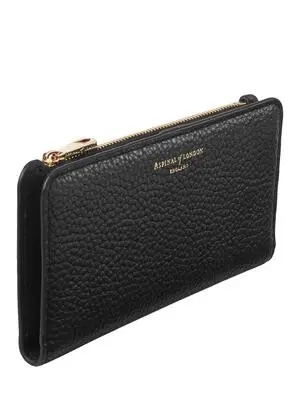 ASPINAL OF LONDON Large Grained Leather Mayfair Purse - Black